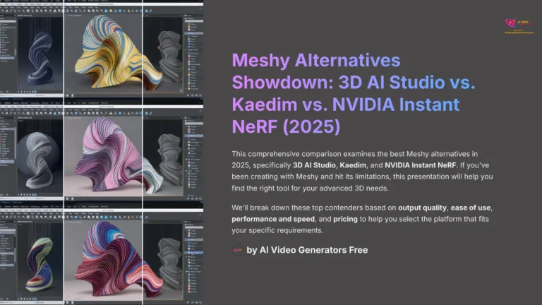 Best Meshy Alternatives Showdown: 3D AI Studio vs. Kaedim vs. NeRF (2025) - AI Video Generators Free