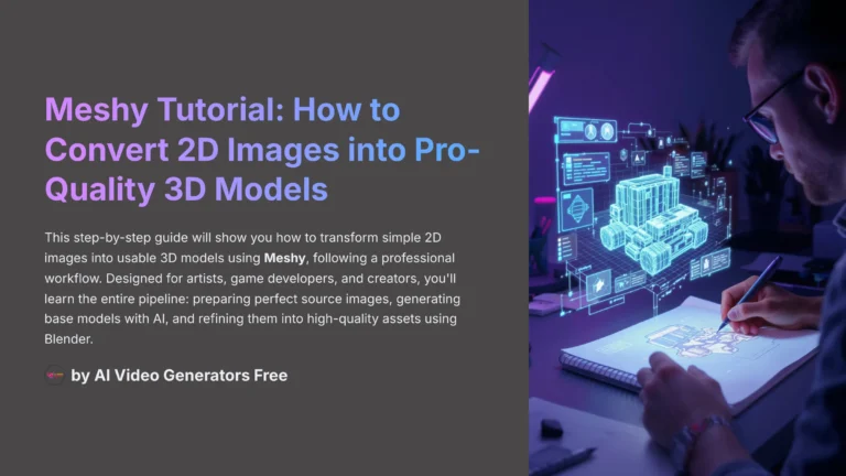 Meshy Tutorial: How to Convert 2D Images into 3D Models: The 2025 Workflow - AI Video Generators ...
